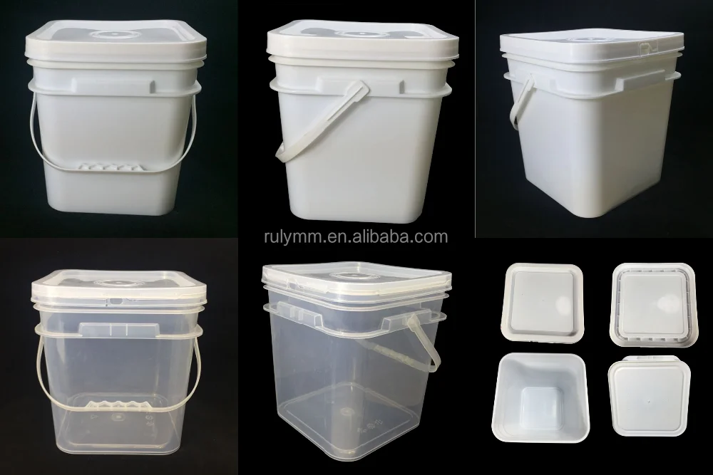 10L Clear Square Plastic Bucket - Food Grade & Customizable