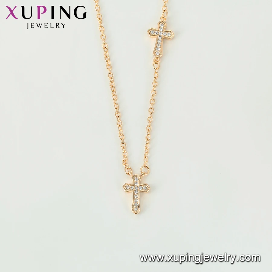 Wholesale Fashion Jewelry - 18k Gold Color Cross Necklace