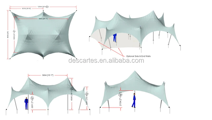 100 Person Outdoor Star Wedding Tents - Big Marquee Stretch Tents with ...