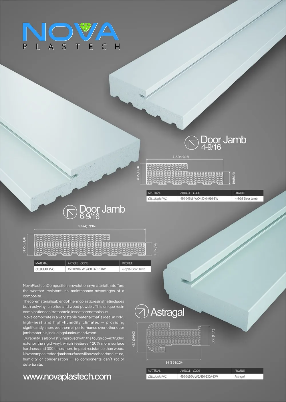 6 9/16 Woodgrain Stainable And Smooth White Pvc Door Jamb - Buy Door ...
