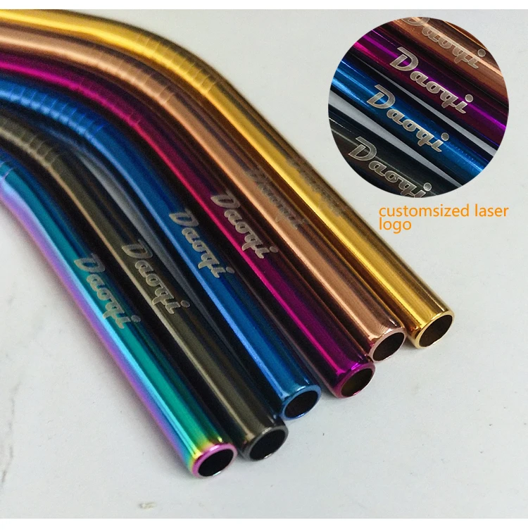 Wiederverwendbar Edelstahl Stroh Shiny Metal Straw For Juice Customized ...