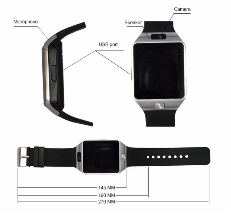 Sports Smart watch DZ09 With Camera TF/SIM Card Slot For Smart Phone ...