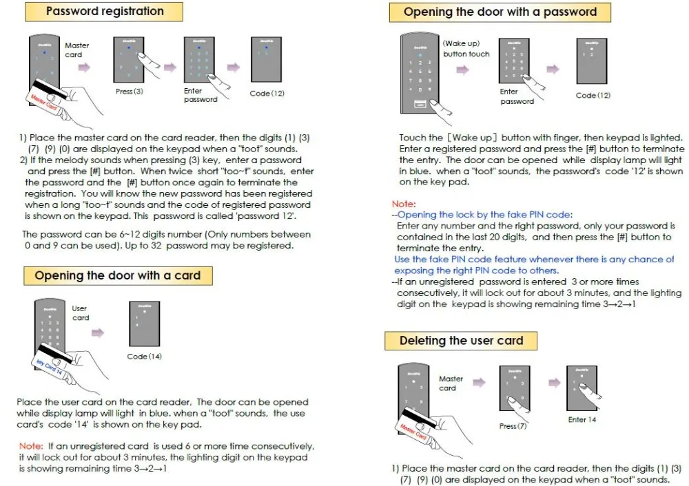 Quality Best Intelligent Rfid Card Handle Door Number Lock - Buy ...