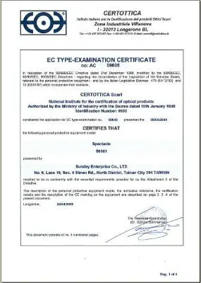 ANSI Z87.1 and CE EN166 Standard Safety Glasses - SD S0204-NT