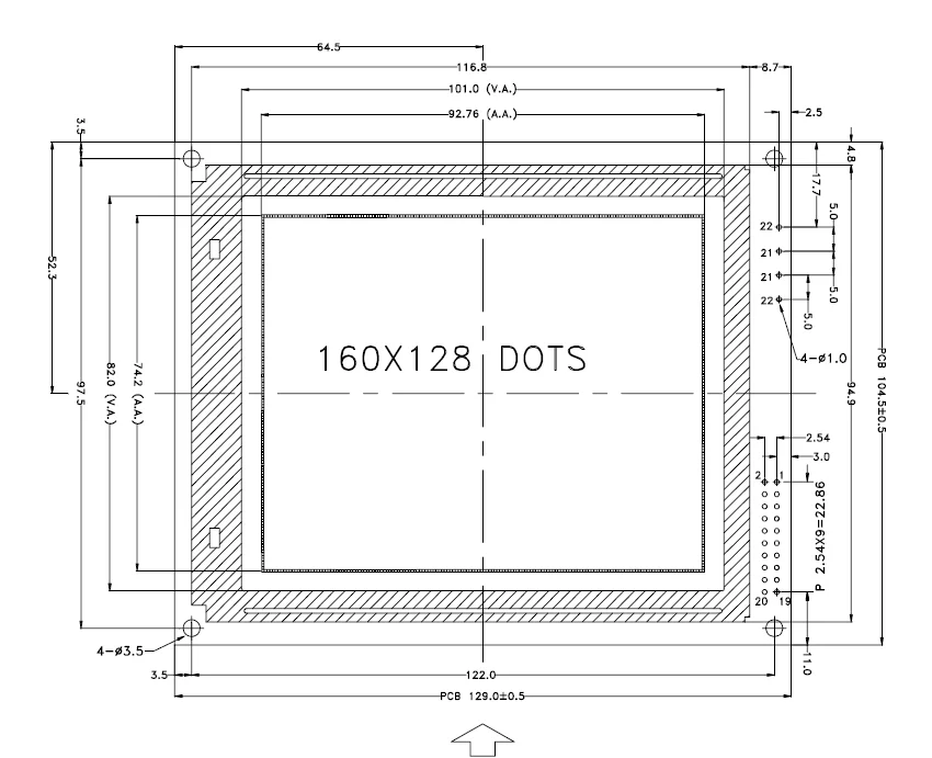 Parallel Interface 160x128 Dots Matrix Monochrome Lcd Display Module ...
