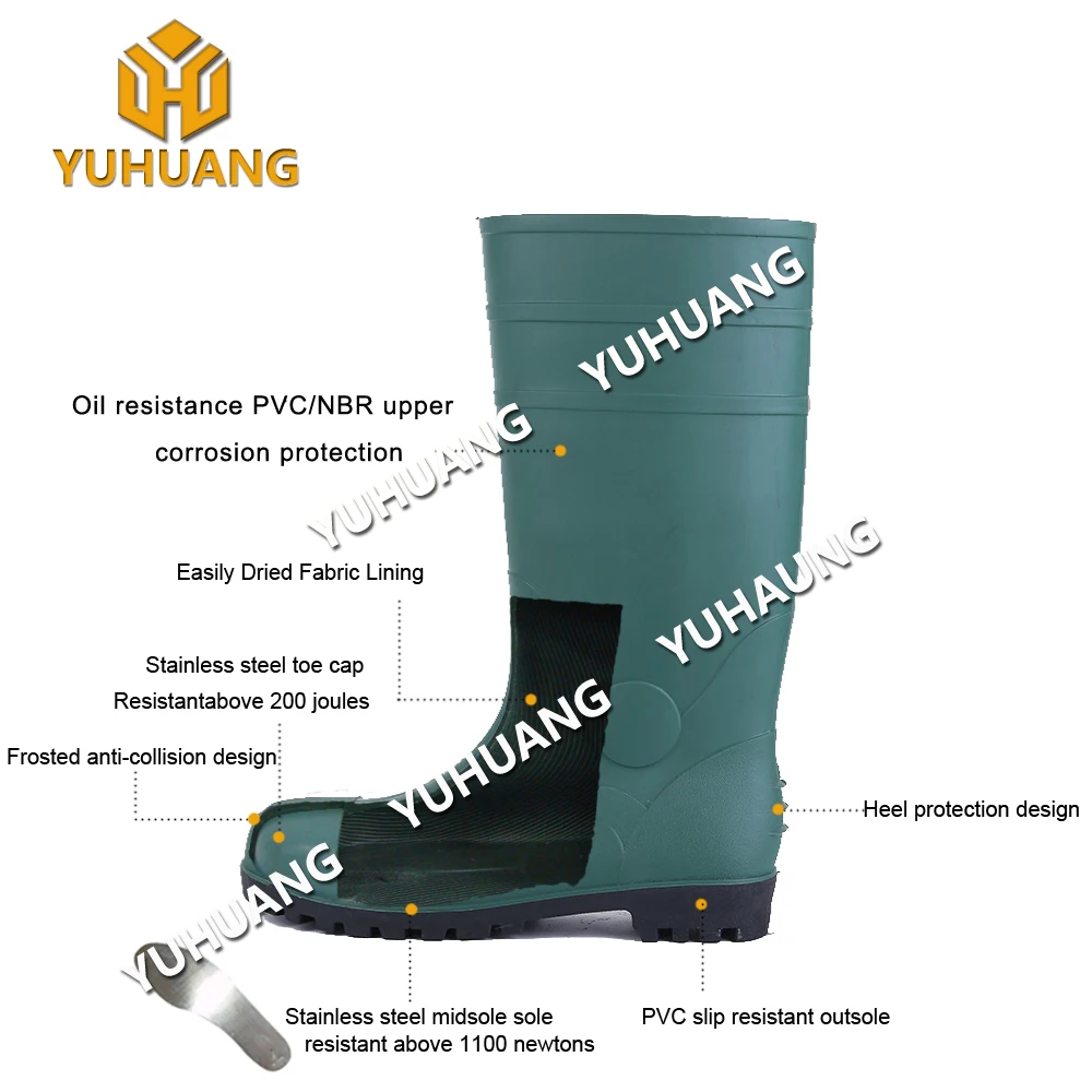 Industrial And Mining 100% Rubber Rain Boots High With Lace Up Top And ...