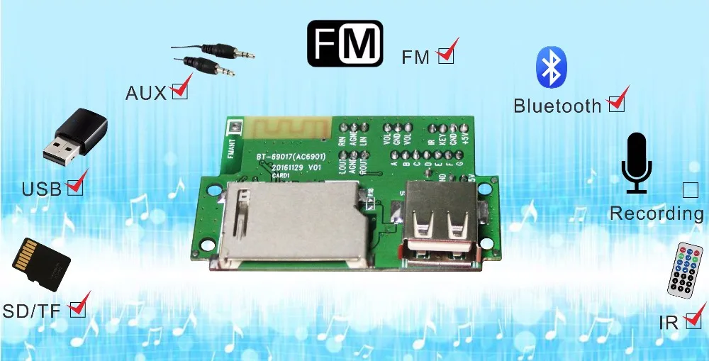Mp3 Audio Bt Microphone Module,Bt Speaker Mini Projector Pcb Board ...