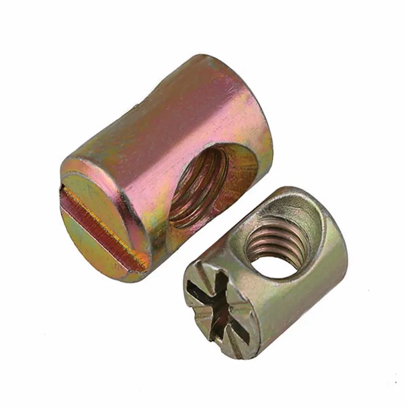 M6 M10 Yellow Zinc Plated Flat Head Slotted Barrel Nut