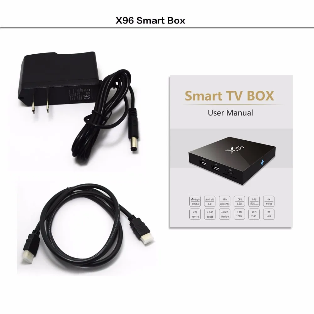 Amlogic S905x Chip 4k Quad Core X96 Caja De Tv Inteligente 2gb Ram 16gb ...