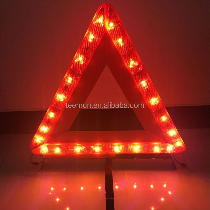 Warning Emergency Triangle High Visibility Folded Led Warning Triangle ...