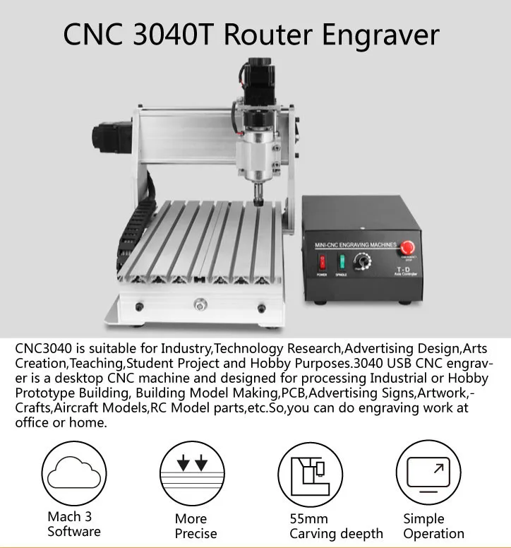 3040T 3 Axis CNC Router Machine 300mmX 400mm Cnc Milling Machine CNC Machine Alibaba