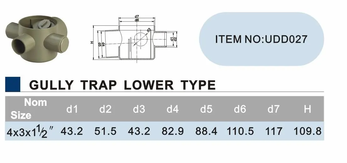 ERA plastic fittings high quality gully trap lower type of BS Standards ...