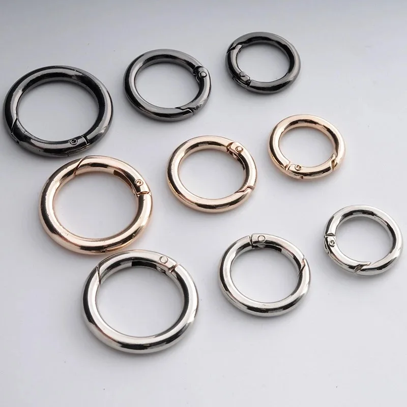 Custom Metal Round Openable O Rings Trigger Spring Clip Gate Ring Clasp ...