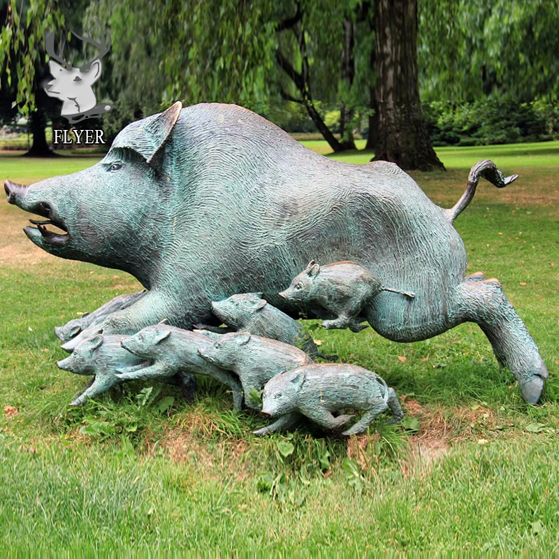 Large Bronze Wild Boar Sculpture for Garden Decoration