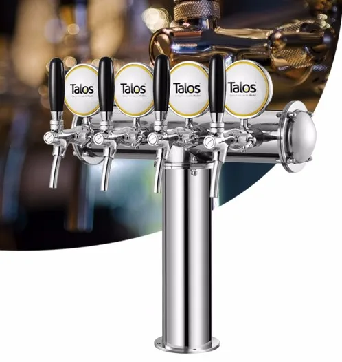 Talos T Tower Stainless Steel 4 Tap Tower 85mm Beer Dispensing ...