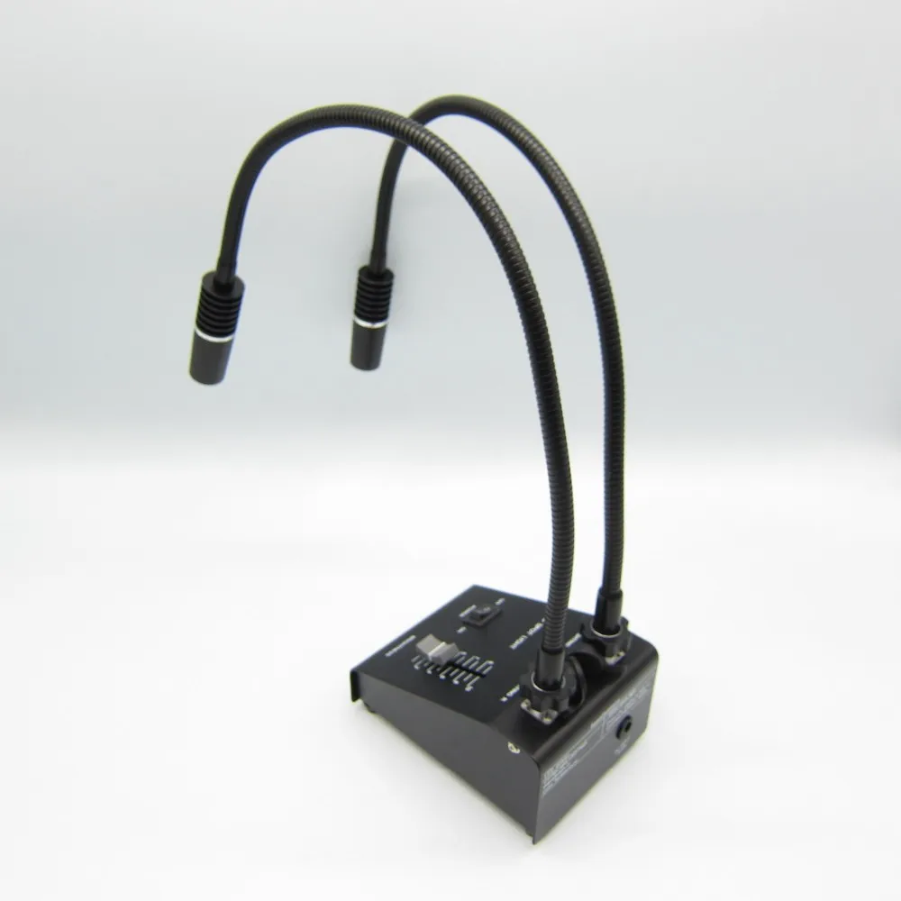 Stereo Microscope with Dual Gooseneck LED Light Illuminator