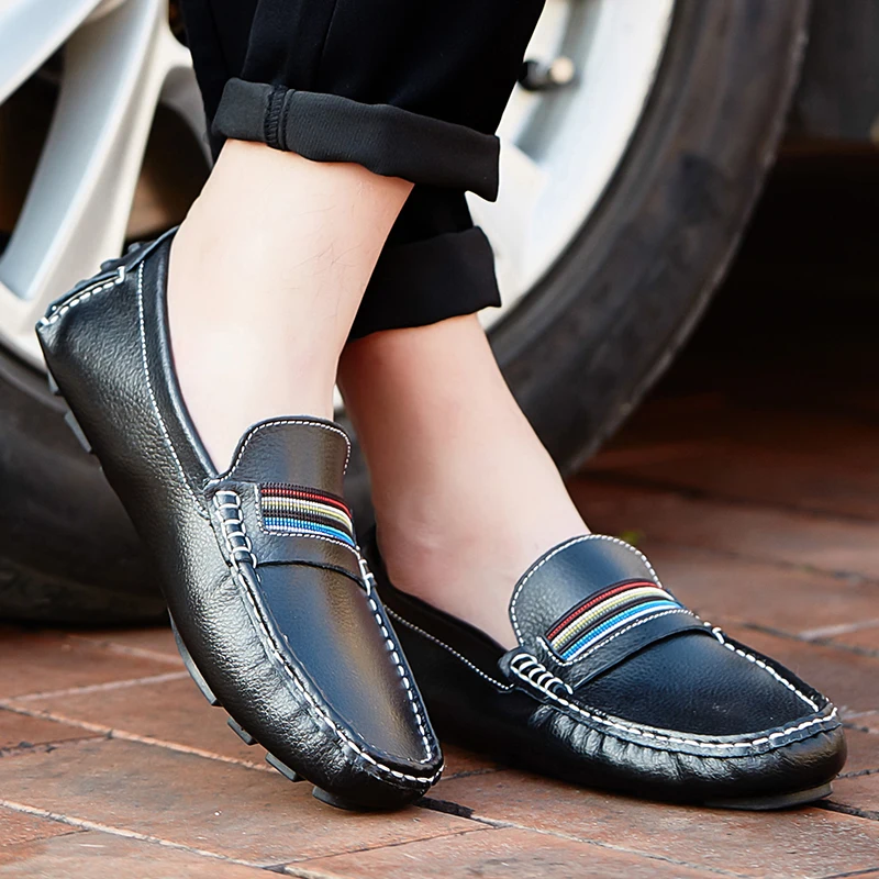 Genuine Leather slip on Driving Shoes for Men Comfortable Loafer Shoes ...