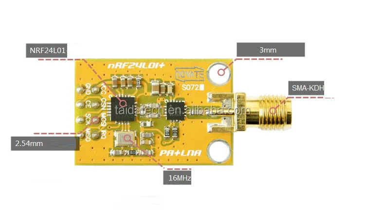 Rf24l01+ Pa+lna 22dbm 1800mn 2.4ghz Rf 2.4 Ghz Transceiver Module ...
