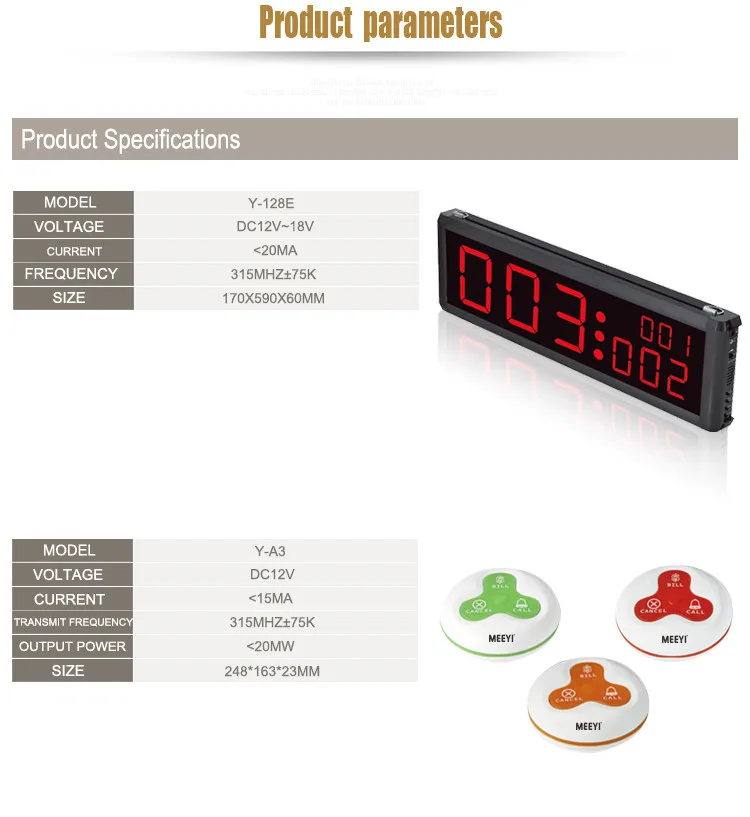 Wireless Restaurant Button Waiter Call System Led Display - Buy ...