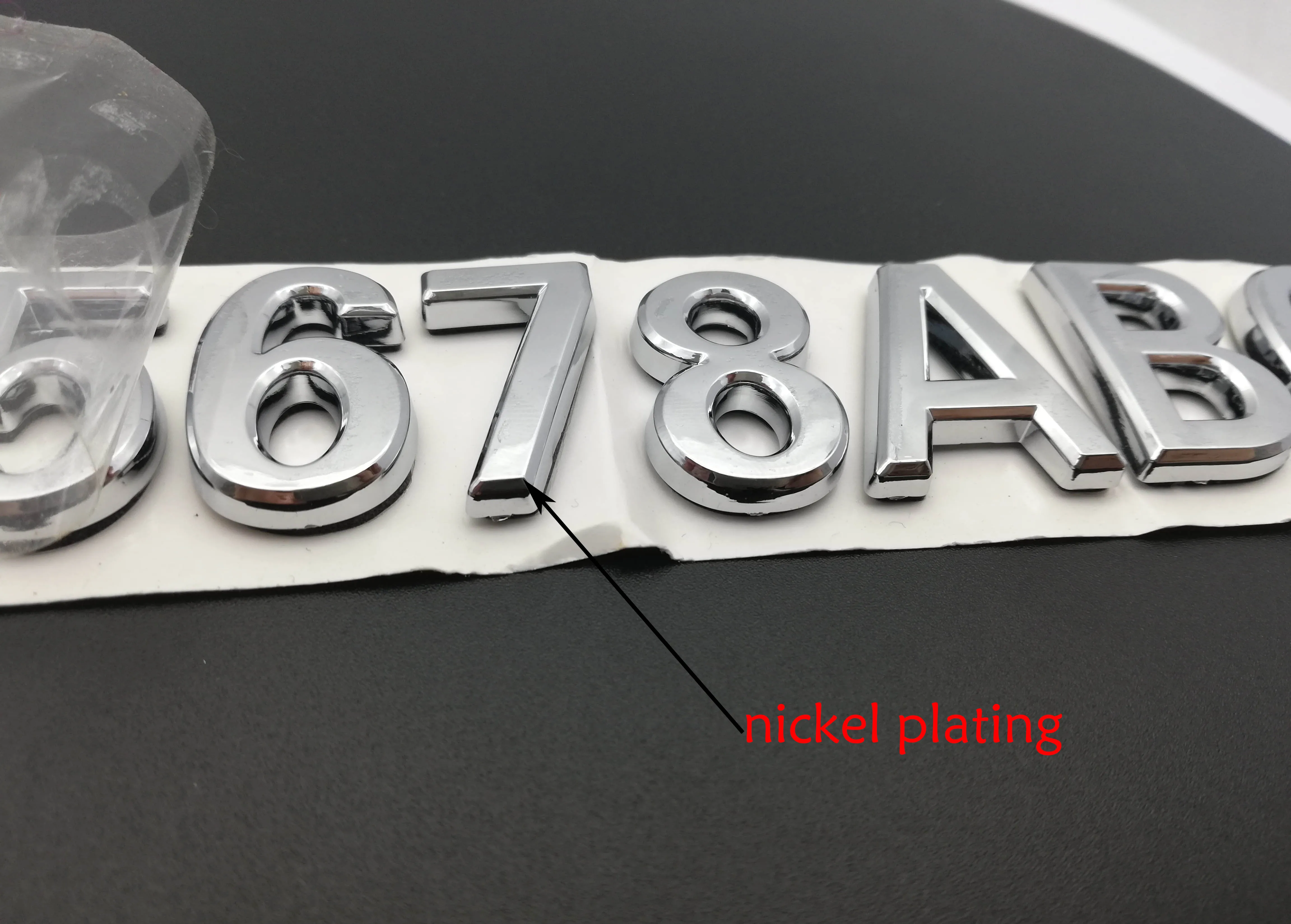 Custom Clear 3D Chrome Plastic Letters & Numbers Stickers