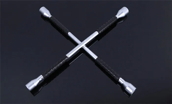Universal Cross Wrench 4-way Lug Tire Spanner Car Cross Wheel Wrench ...