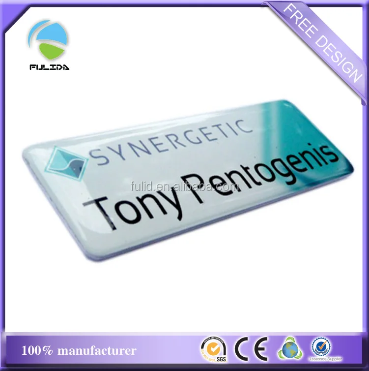 Custom Offset Printing Metal Dome Epoxy Magnetic Name Badge - Buy Dome ...