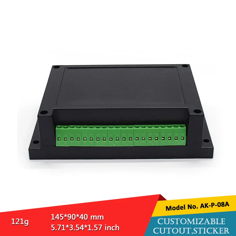 With Terminal Block Plastic Din-rail Enclosure For Electronic Pcb ...
