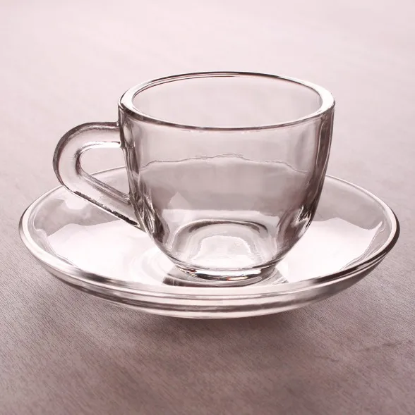 Clear Glass Coffee Cup And Saucer Set For Daily Use Coffee Glass Tea ...
