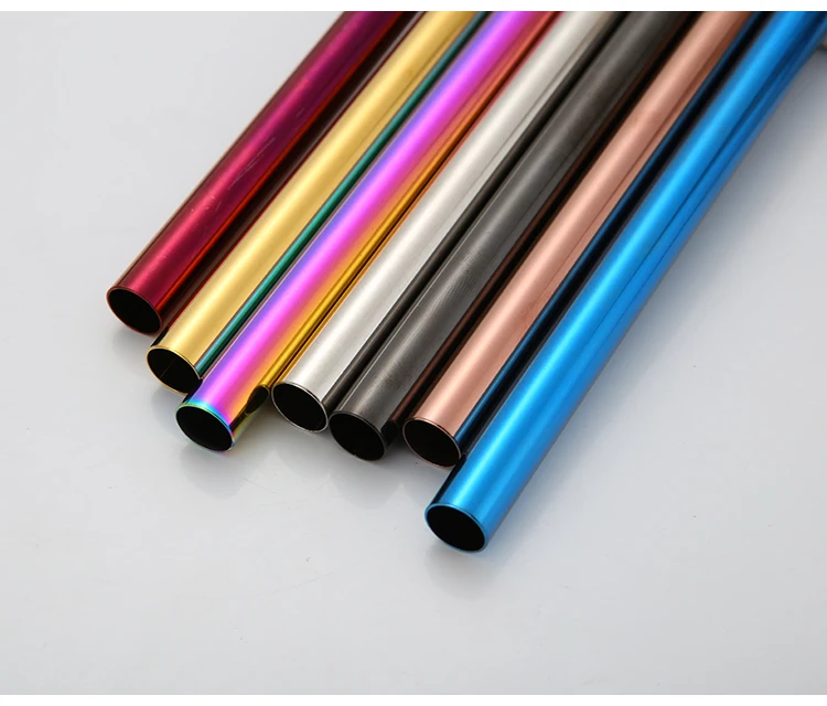 Wiederverwendbar Edelstahl Stroh Shiny Metal Straw For Juice Customized ...