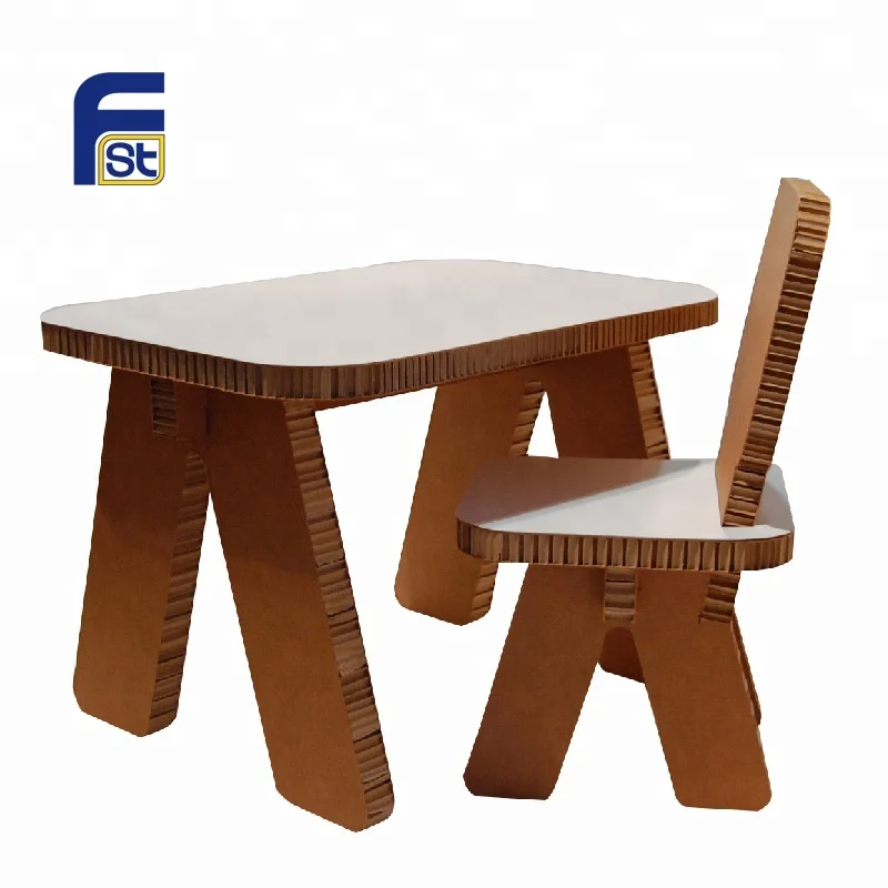 Cardboard Model of Table and Chair - Eco-Friendly & Foldable