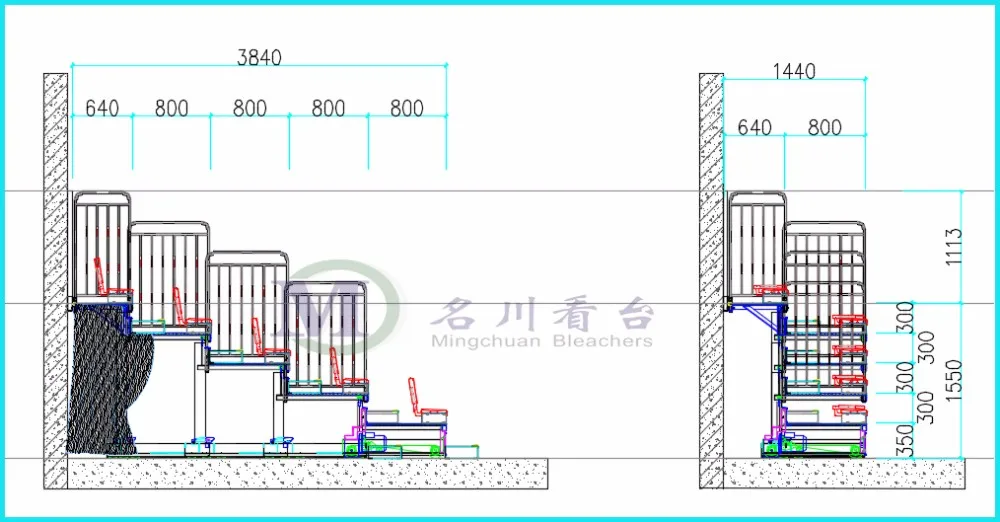 Retractable Seating Bleachers System Grandstand Bleacher Aluminum ...