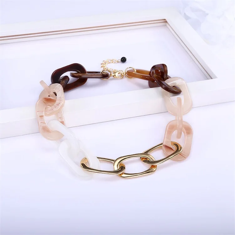 Dy European And American Fashion Creative Round Acrylic Chain Link ...