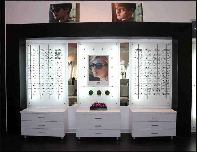 Modern 3d Sunglass Display Cabinet Eyewear Wall Cabinet For Retail ...