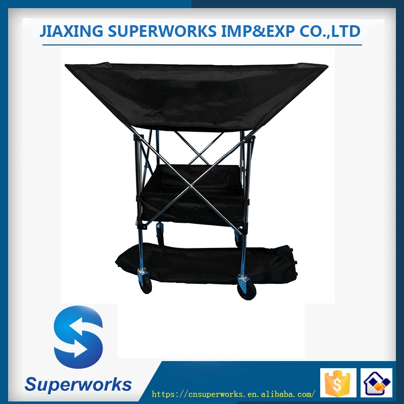 Double Deck Portable Basketball Ball Cart - Foldable & Movable