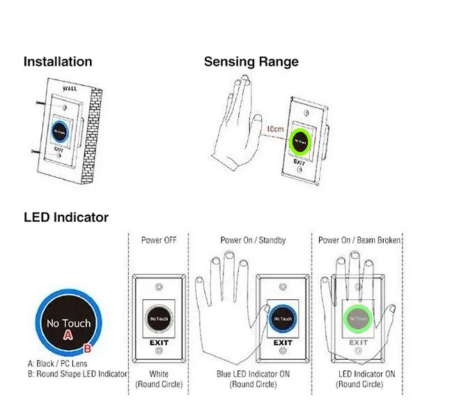 Camel ZK LED Illuminated Switches - Wireless Infrared Sensor
