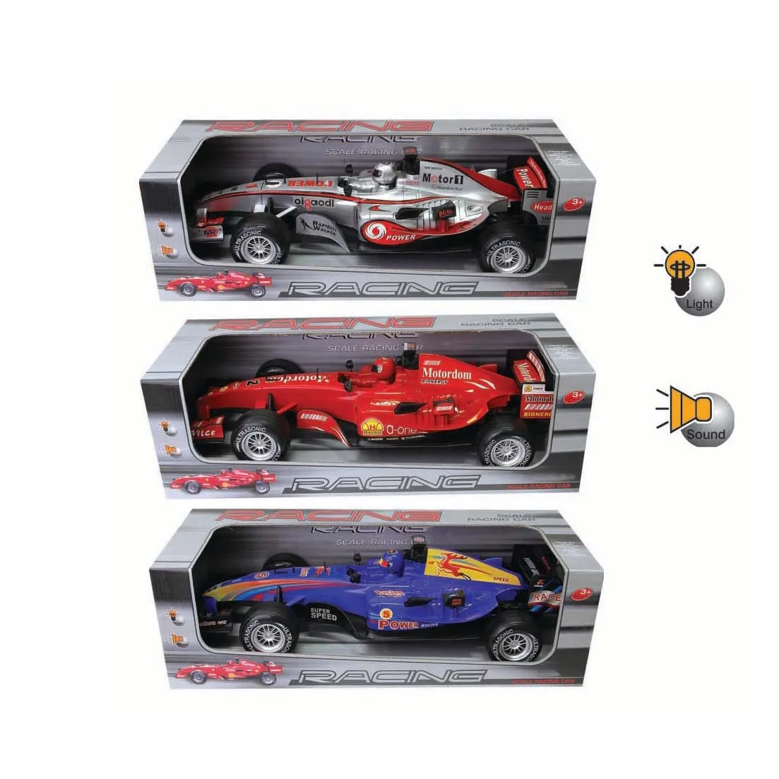 1:21 Plastic Toy Action with Light and Sound - F1 Car Toy