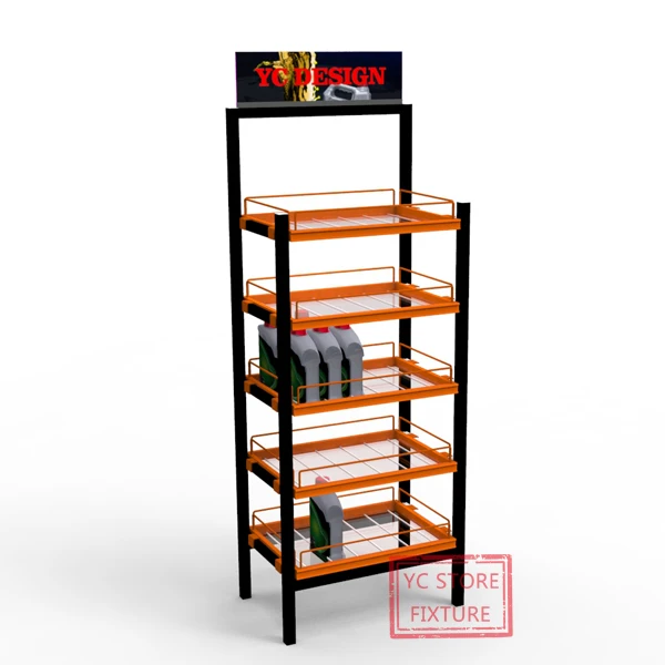 Metal Motor Car Engine Oil Display Rack For Retail Store - Buy Engine ...