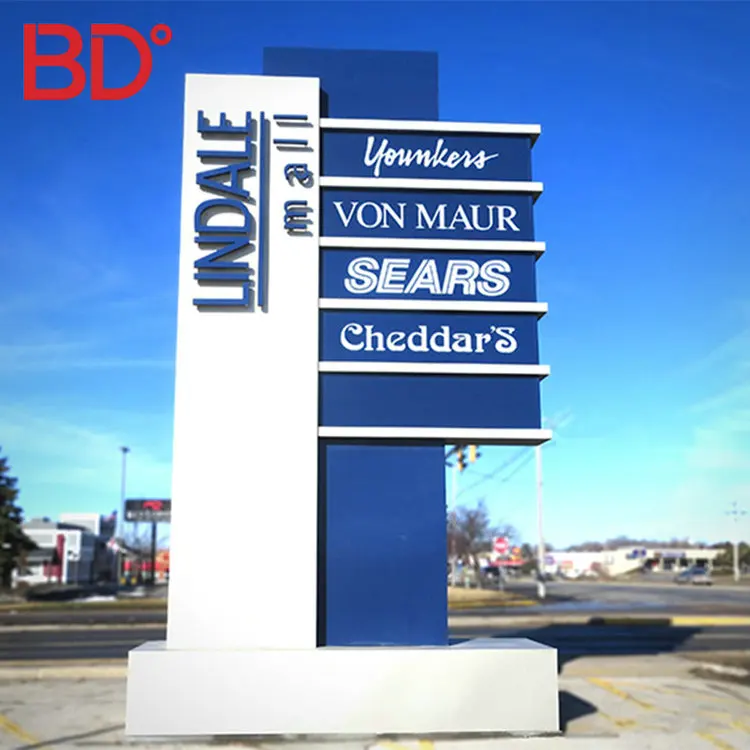 Outdoor Aluminium Illuminated Led Pylon Sign Advertising Illuminate ...