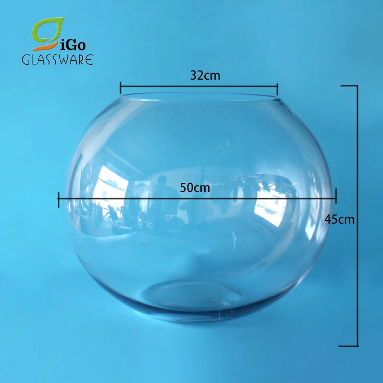 13gal Round Glass Fish Bowl - Perfect Home Decor Aquarium