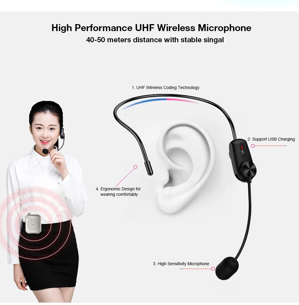 Callvi V-805 Portable Bluetooth Classroom Microphone