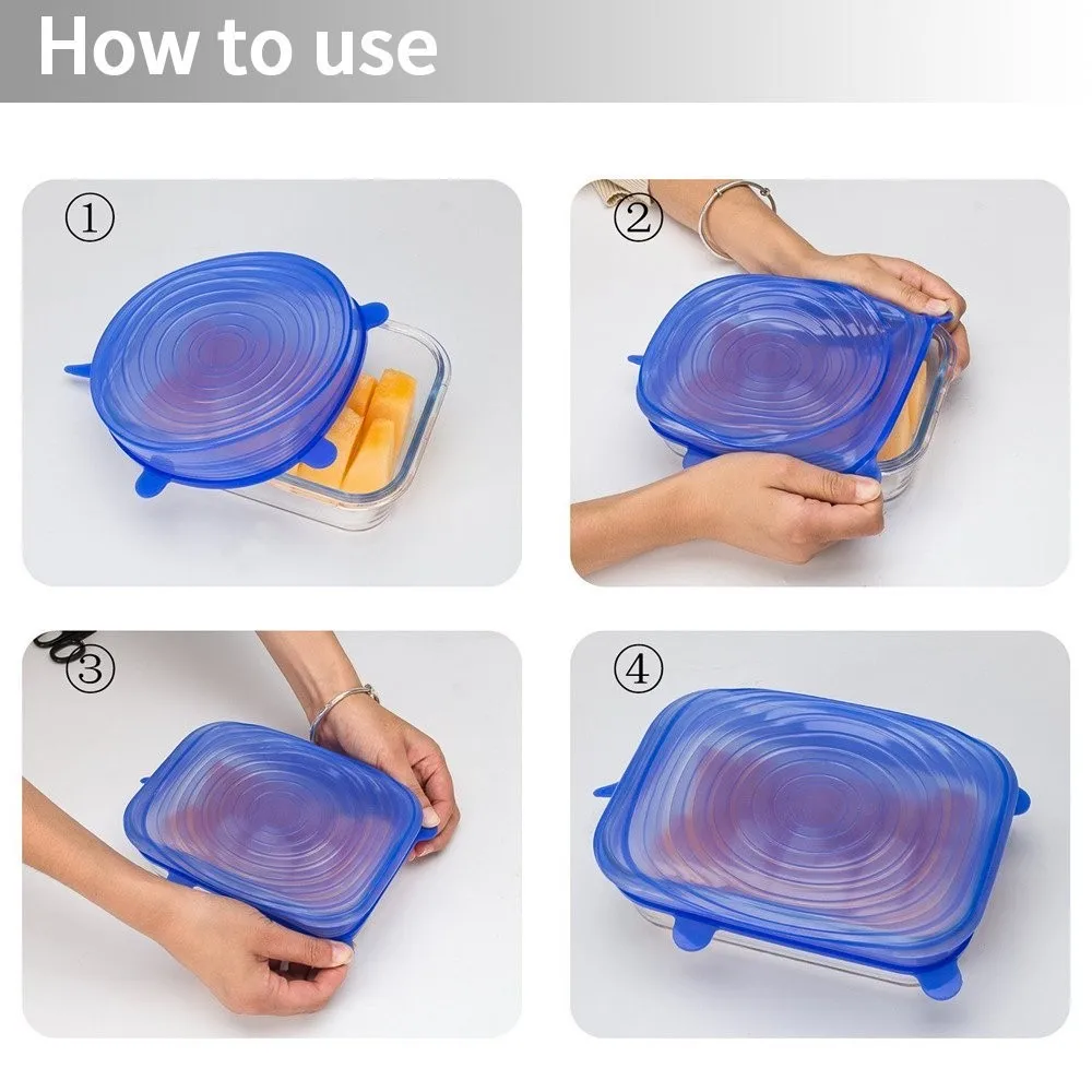 Silicone Stretch Lids Durable Stretch And Seal Lids For Keeping Food ...