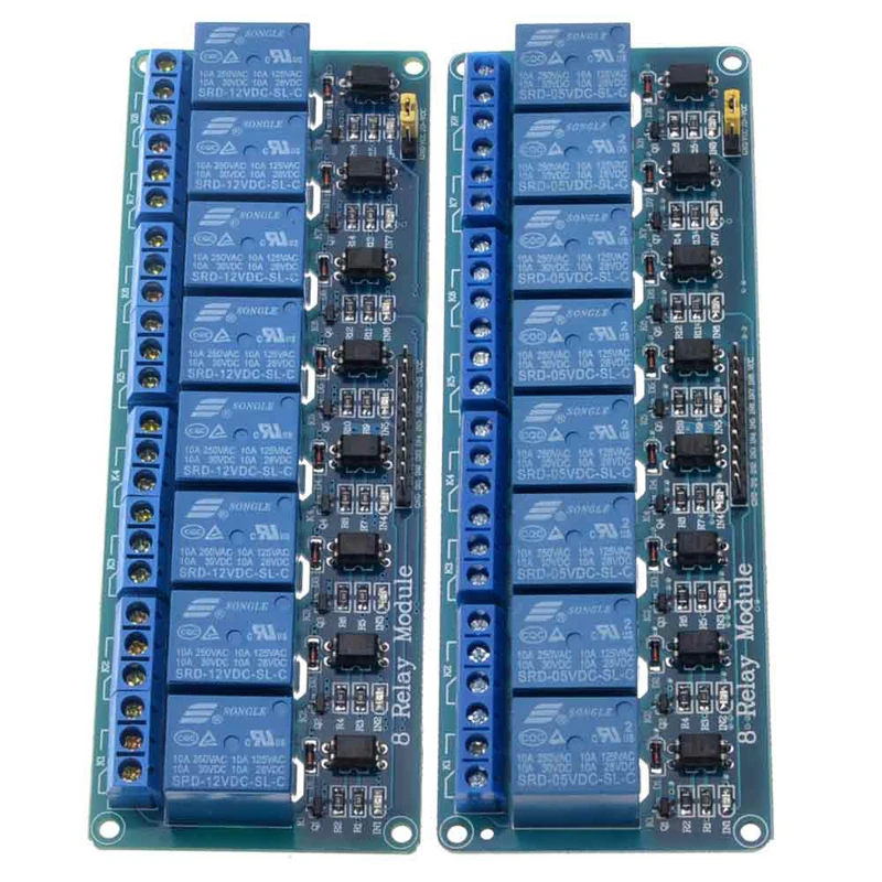 5V 8 Channel Relay Module Optocoupler Isolation Low Level Trigger Board ...