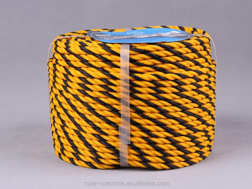 Yellow And Black Plastic Pp Twisted Tiger Rope - Buy Polypropylene ...