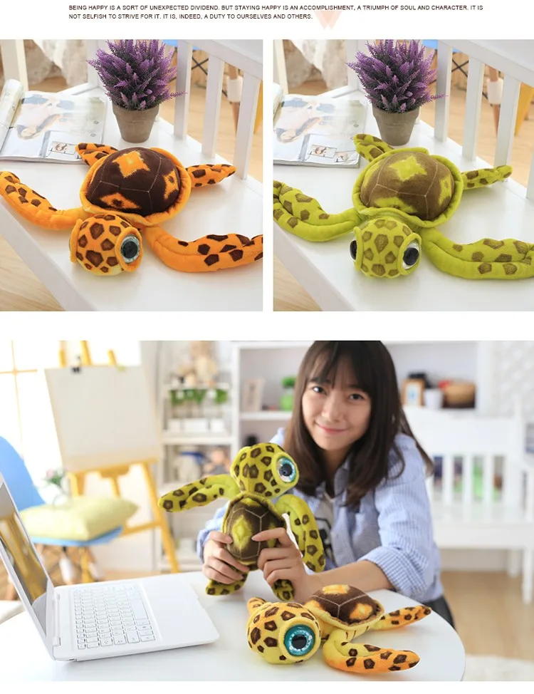 Colorful Tortue Big Eye Baby Turtle Plush Toys Green Amphibians Reptile ...