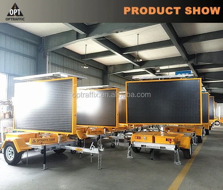 Opt 12v Traffic Sign Led Display Trailer,Outdoor Solar Variable Message ...