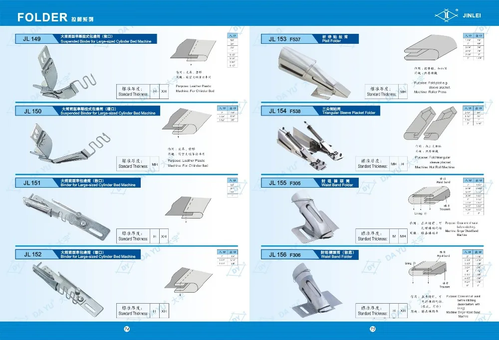 DA YU 154 F538 Triangular Sleeve Placket Folder - Industrial Sewing ...