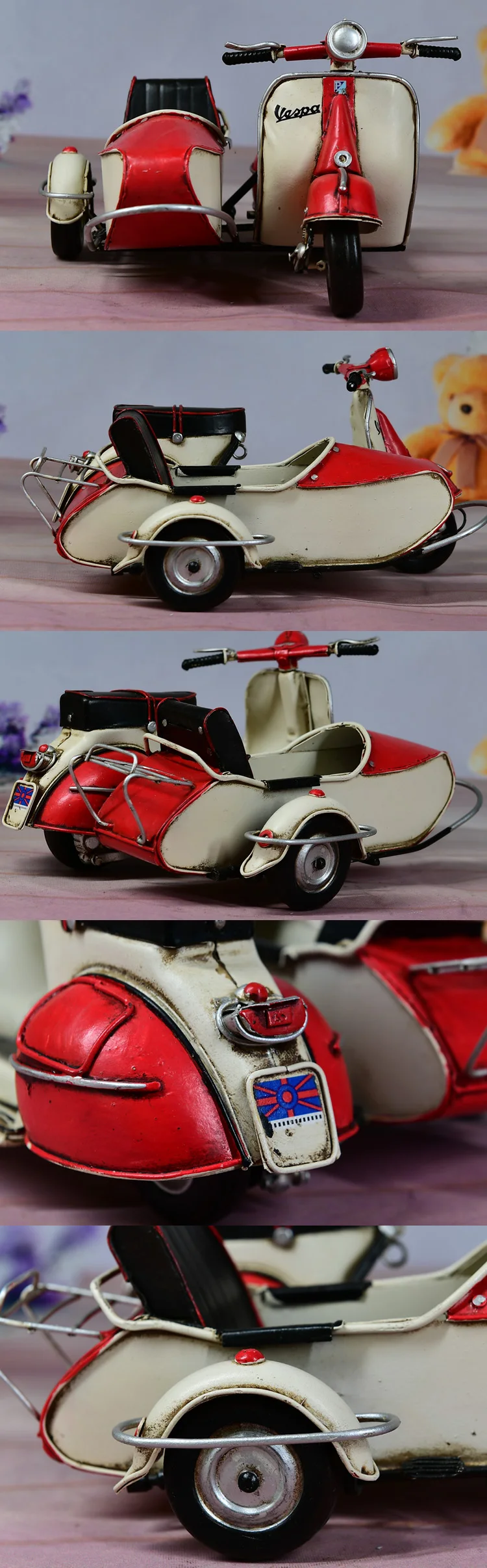 Iron Scooter Model W/sidecar For Home Decor,Gift Item,Wedding,Christmas ...