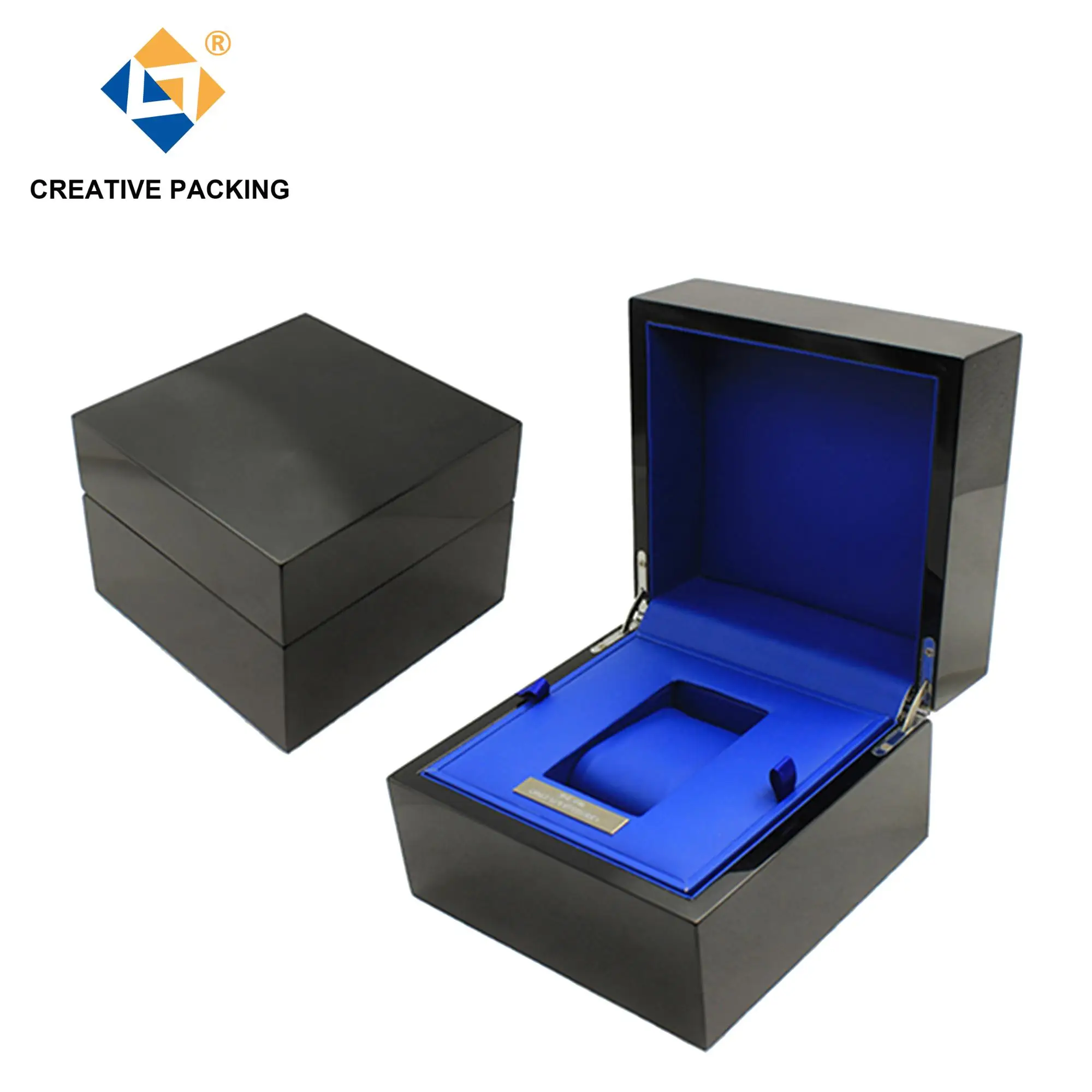 High Quality Piano Lacquered Wooden Black Watch Box With Single Watch ...