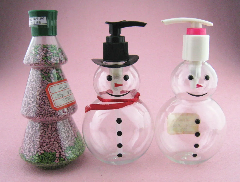 310ml Plastic Christmas Tree And Snowman Bottle For Lotion And Cosmetic ...