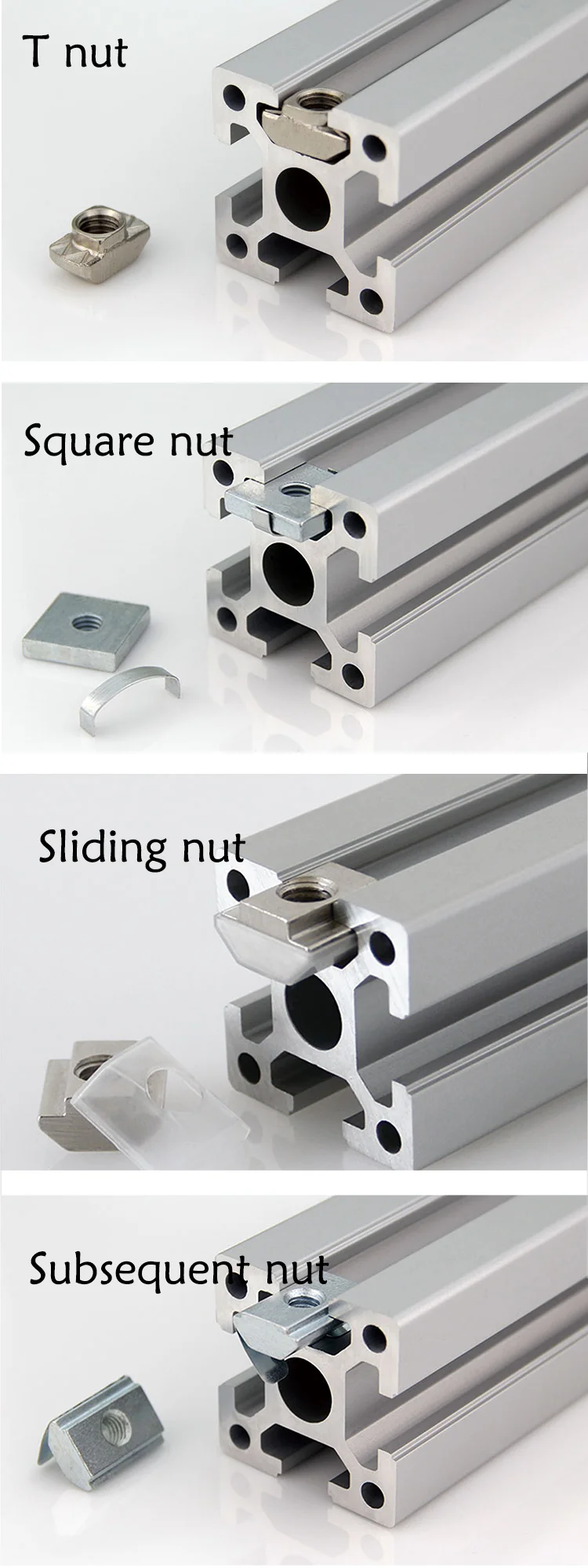 T Slot Nuts For 6mm,8mm And 10mm Groove Aluminum Extrusions - Buy T ...